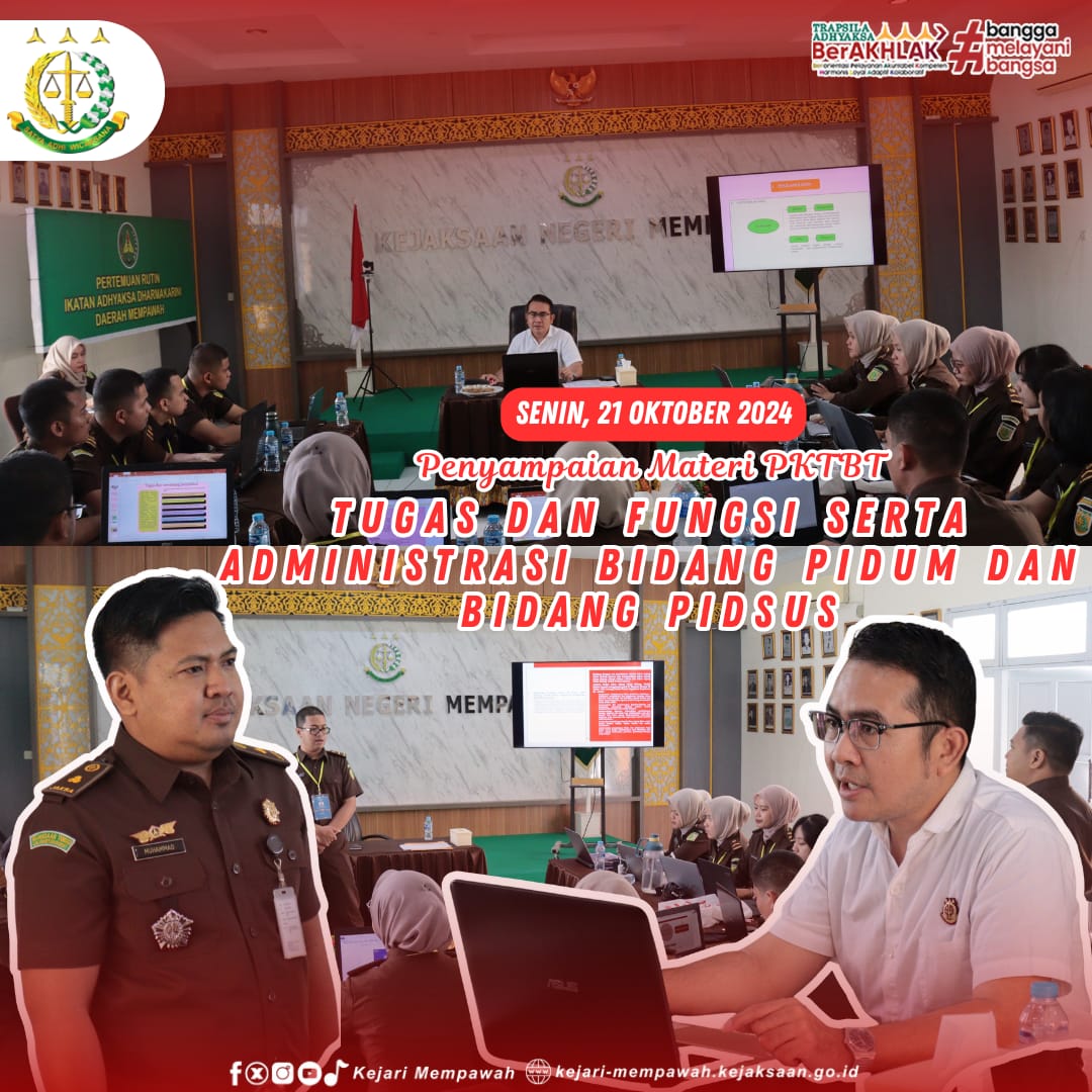 PENYAMPAIAN MATERI PKTBT TUGAS DAN FUNGSI SERTA ADMINISTRASI BIDANG ...