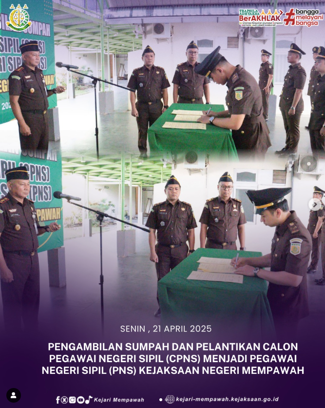 Pengambilan Sumpah dan Pelantikan Calon Pegawai Negeri Sipil (CPNS ...